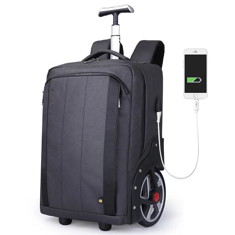 Custom Logo Travel Trolley Backpack For Men Large 50 Liters With Wheels Backpack Mochila Con ...