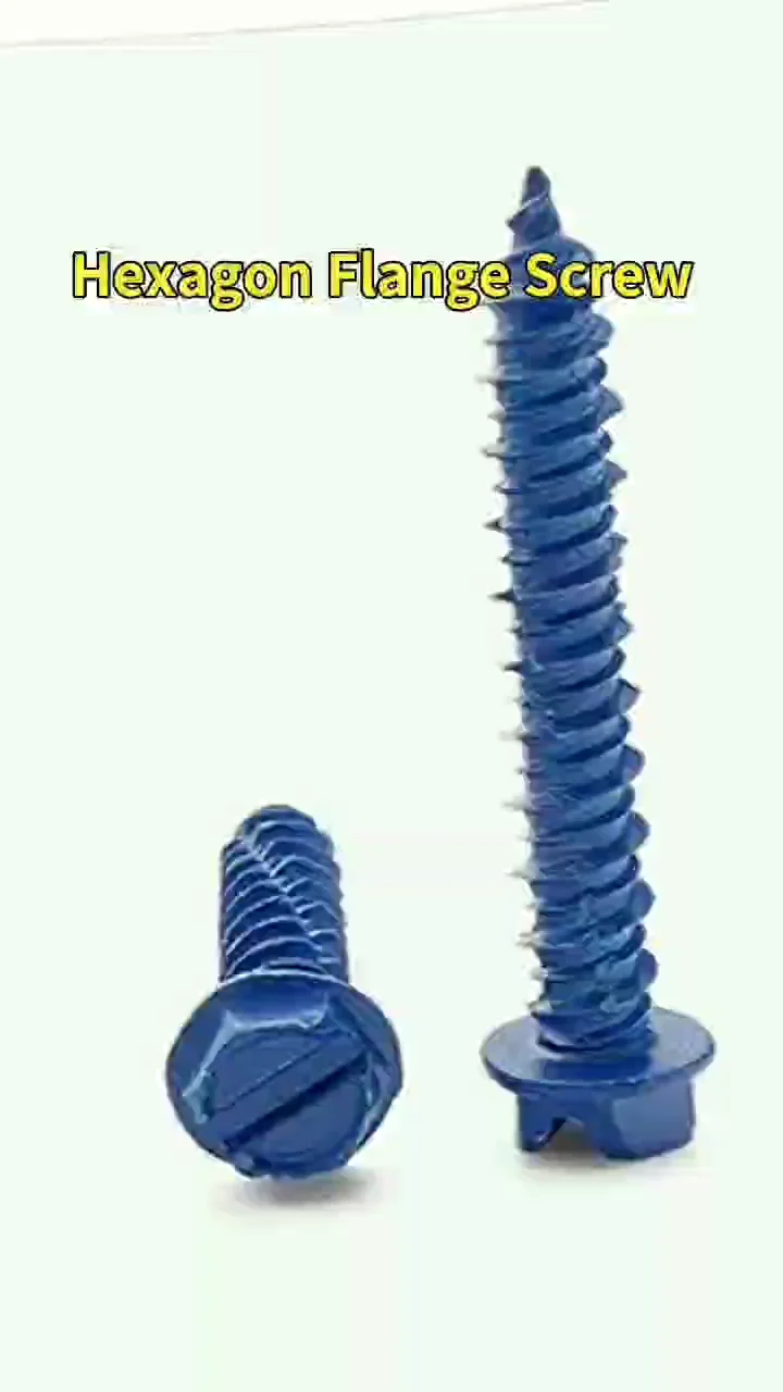 Hexagonal Head Flange Tapping Screws Plated Carbon Steel Blue White ...