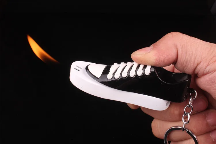 New Arrival Creative Design Canvas Shoe Shape Gas Lighter With Key ...