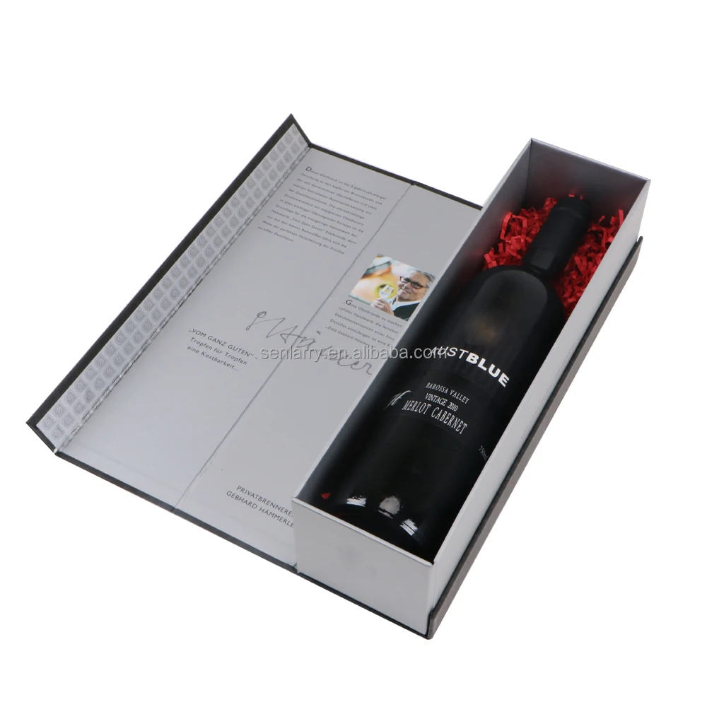 Custom Folding Magnetic Gift Box Luxury Wine Bottle Box Packaging For Single Liquor Whiskey Wine ...