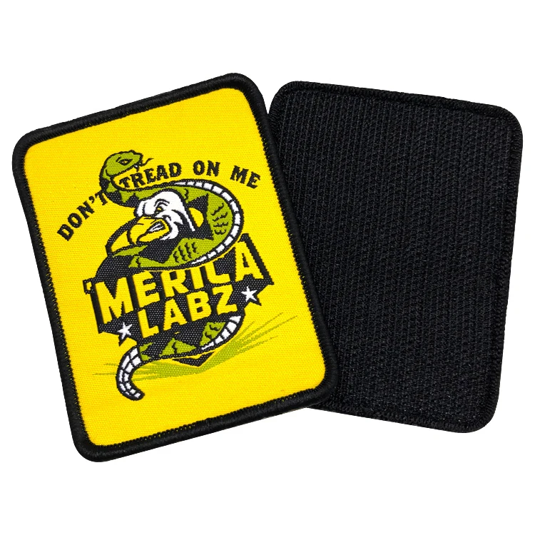 Custom Clothing Logo Patches Merrow Border Woven Badges Fashion Woven ...