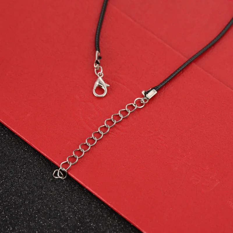Black Leather Rope Chain with Obster Clasp - Jewelry Accessory