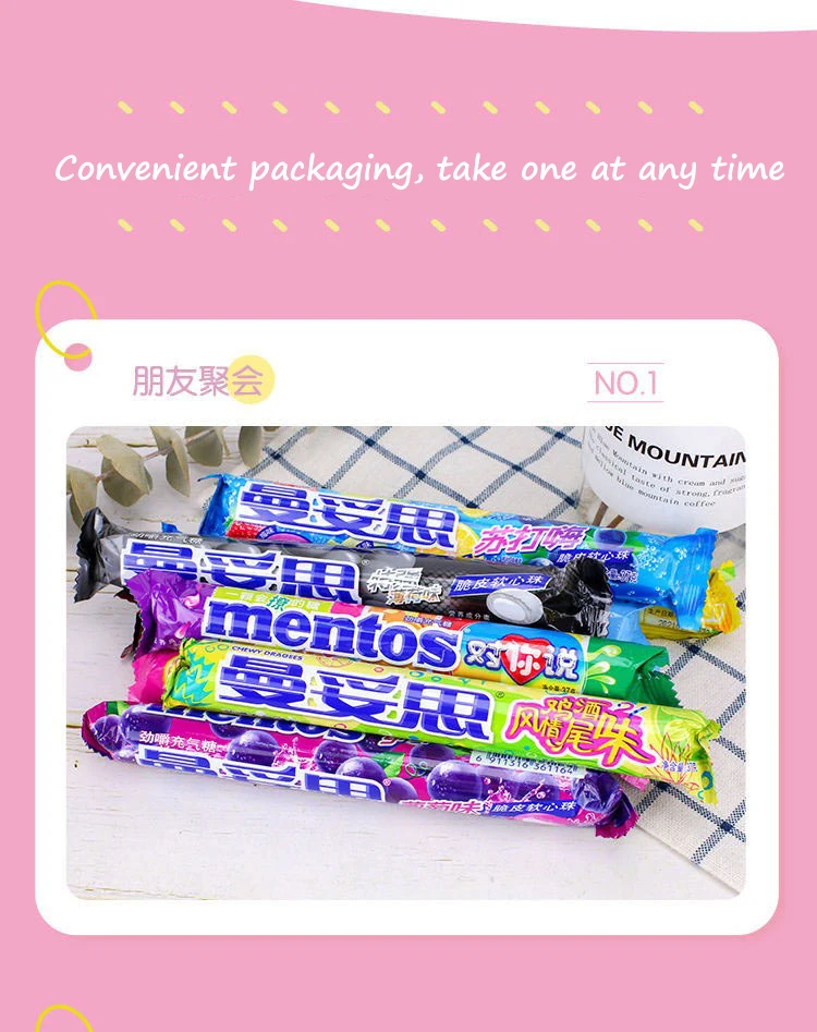 Mento Candy 37g Mint Chewy Candy Roll Halloween Holiday Party Fruit ...