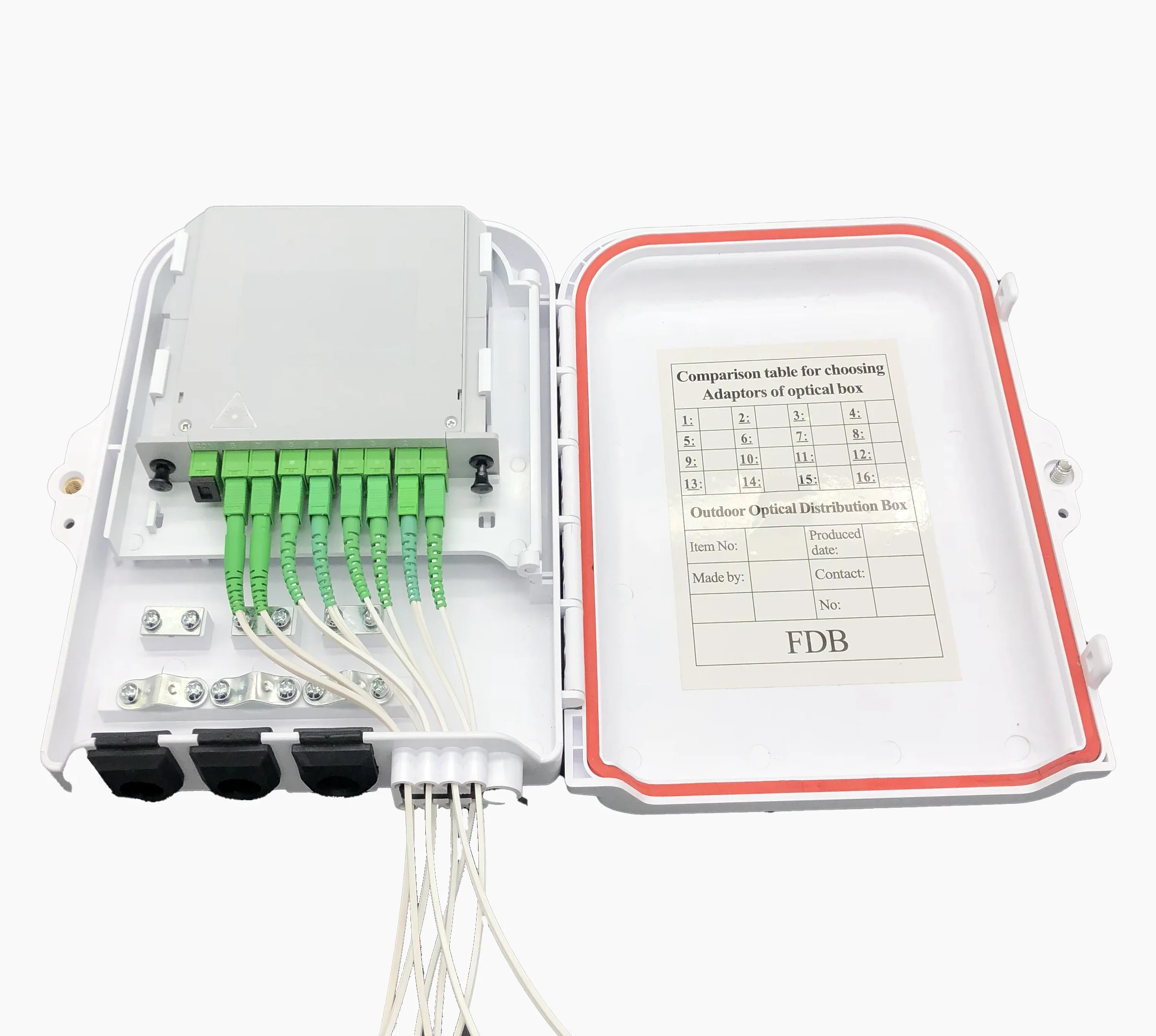 8 Core Ftth Box Plc 4 Tray Optical Distribution Box 2 In 6 8 Port Nap ...