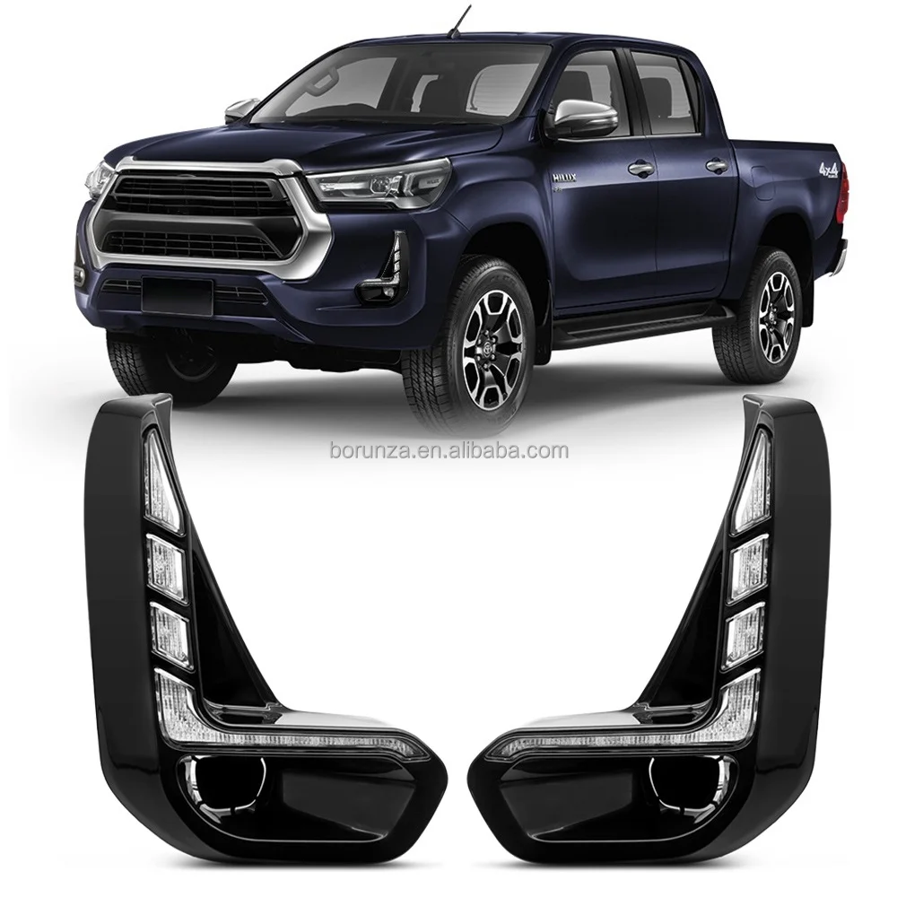 Hilux Revo Front Bumper Lights LED Daytime Running Lights & Fog Lamps ...