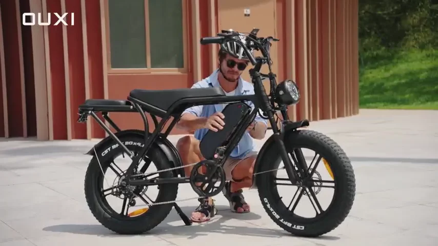 Fatbike Electric Fat Tire Tyre Bike Electric Mountain Bike Full Suspension E-bike Ouxi H9 With ...