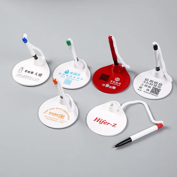 Wholesale Custom Logo Counter Table Desk Stand Ball Pen