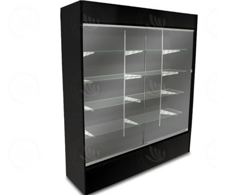 CM Black & White Wall Display Showcase with LED Light