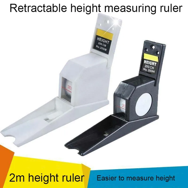 Wall Mounted 2m Retractable Height Measuring Tape Height Measurement ...