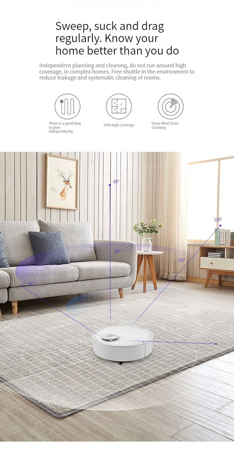 4 In 1 Water Mop Sweepin Smart Vacuum Cleaner Robot With Mop Mini Robot ...