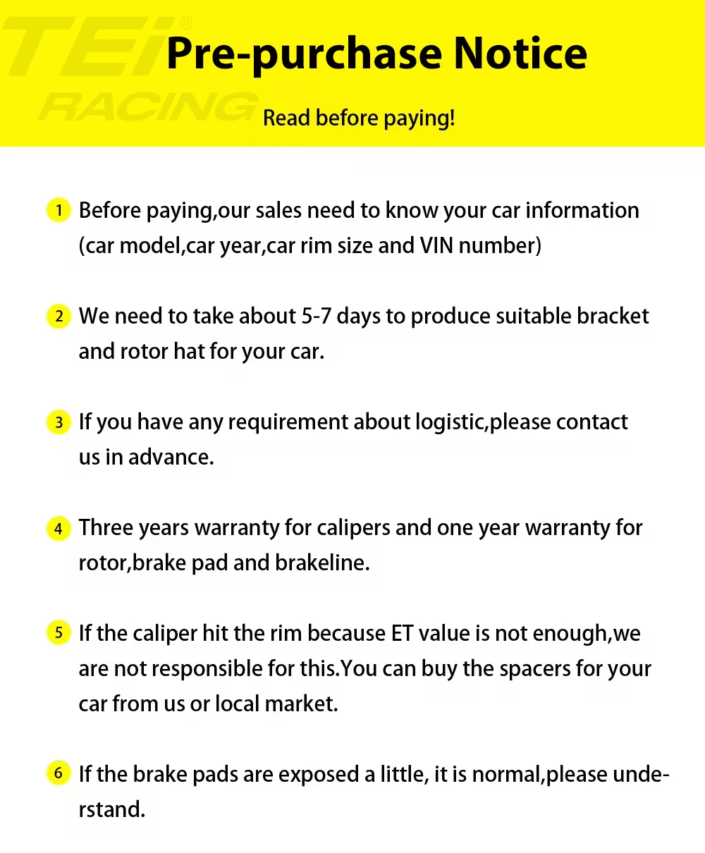 TEI Racing P40NS Front Big Brake Kit 4 Piston Caliper with 330*28 Rotor BBK Brake System for ...