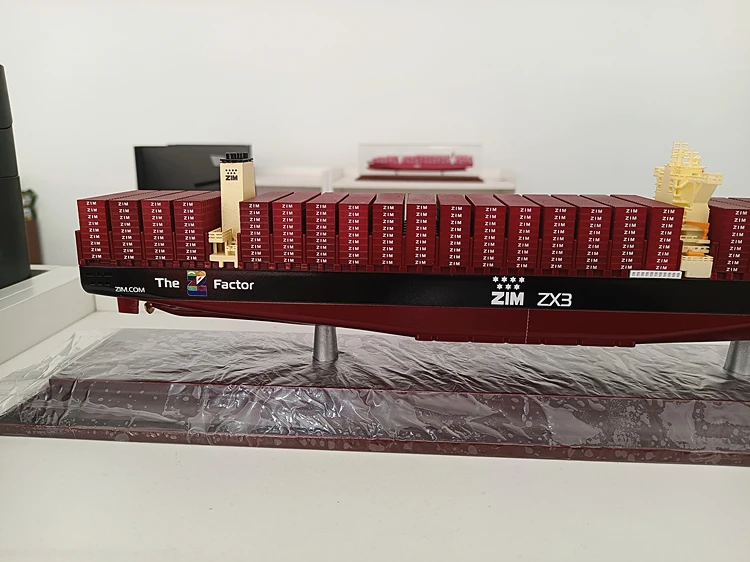 Cruise Cargo Wooden Container Ship Model - Miniature Shipping Model