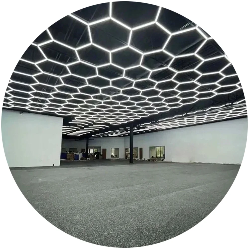 14 grids DIY Hexagon Detailing Workshop Ceiling Led Lights For Car Shop ...