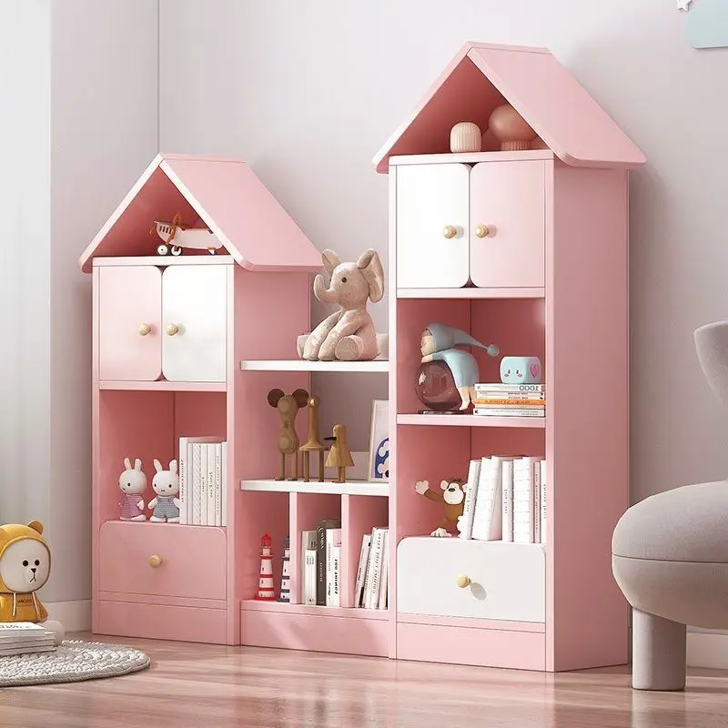 Kids Bookshelf Floor Student Cabinet Locker Lattice Cabinet Girl Baby ...