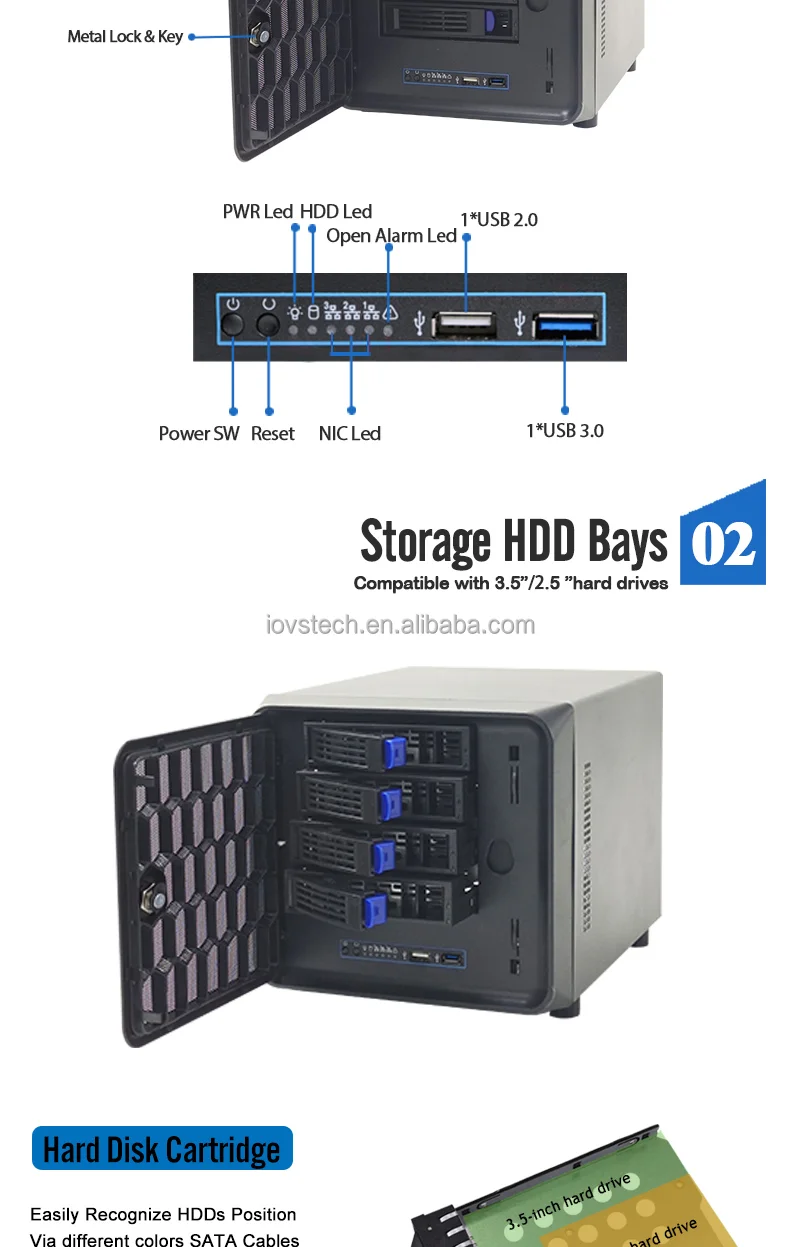 Lockable 4 Bay NAS Server with J1900 Processor & Cloud Storage