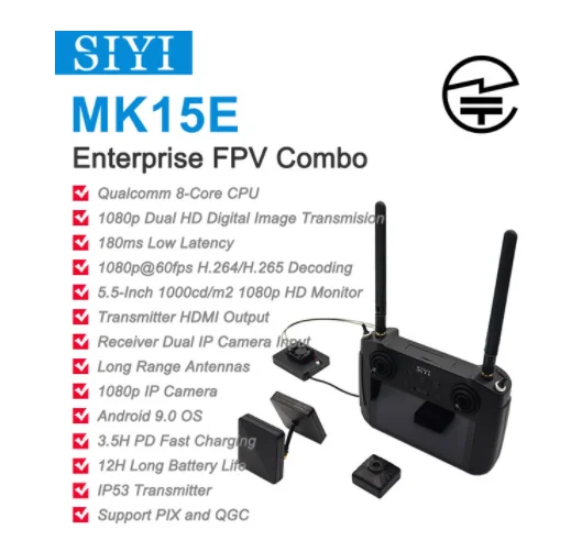 Siyi Mk15 15km 5.5-inch Monitor Mini Hd Handheld Fpv Radio System ...