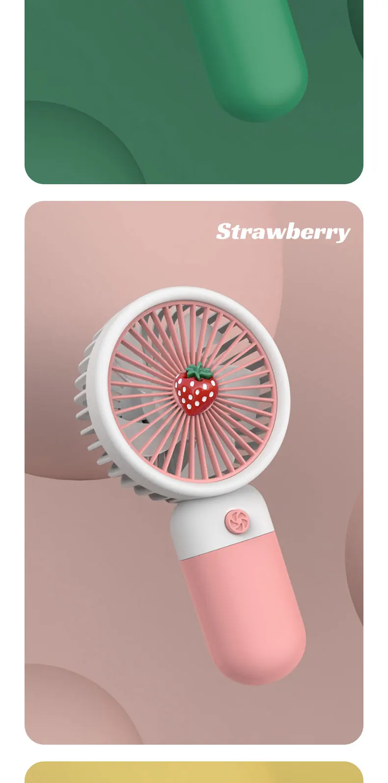 2022 Cute Ventilador Mini Fruit ABS Low Noise USB Fan