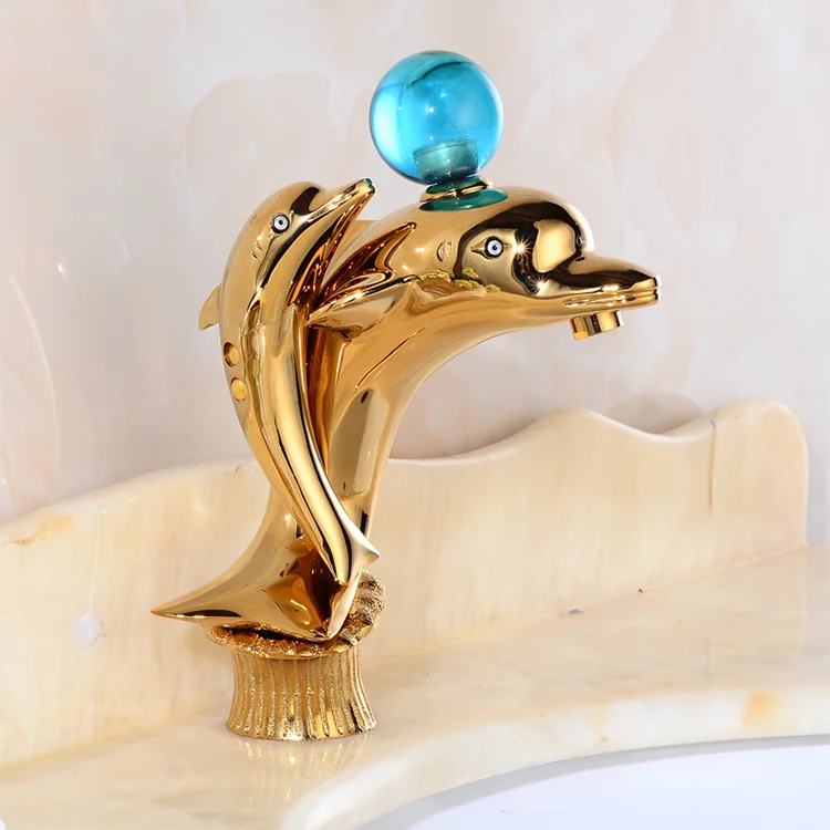Luxury Duck Shape Brass Sink Faucet - Classic Gold Bathroom Basin Taps ...