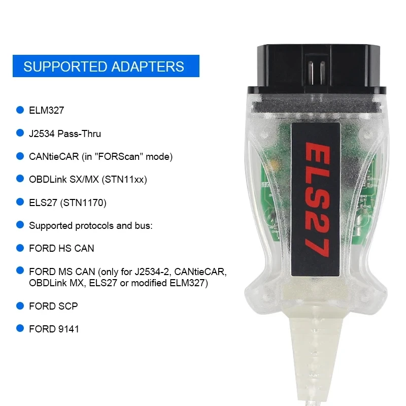 Forscan J2534 - ELS27 Diagnostic Cable for Multi-Language Support