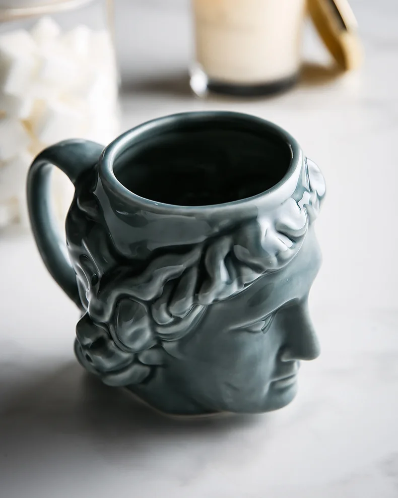 Creative Statue Mug Ceramic Cup Office Drinking Cup Large Capacity ...