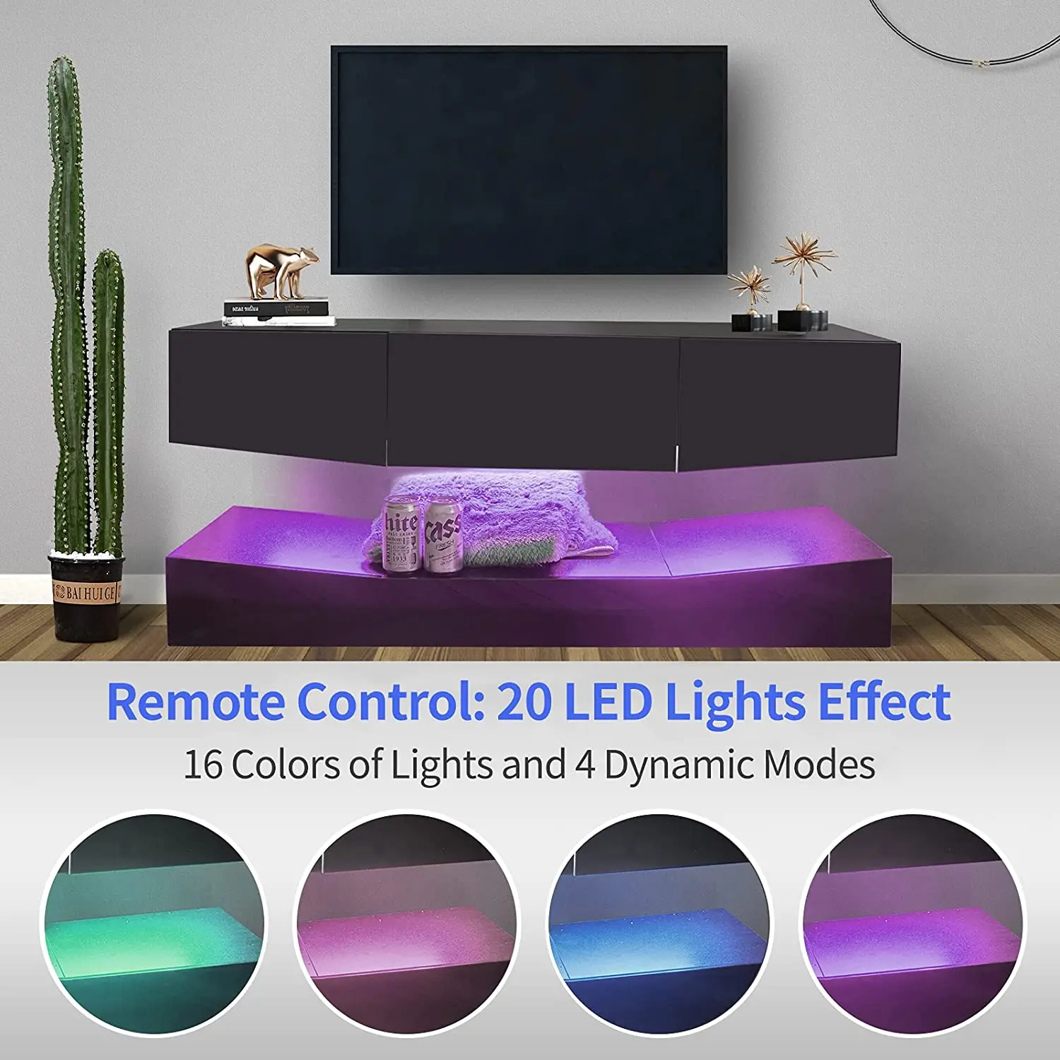 Modern LED TV Cabinet - Stylish Storage & Illumination