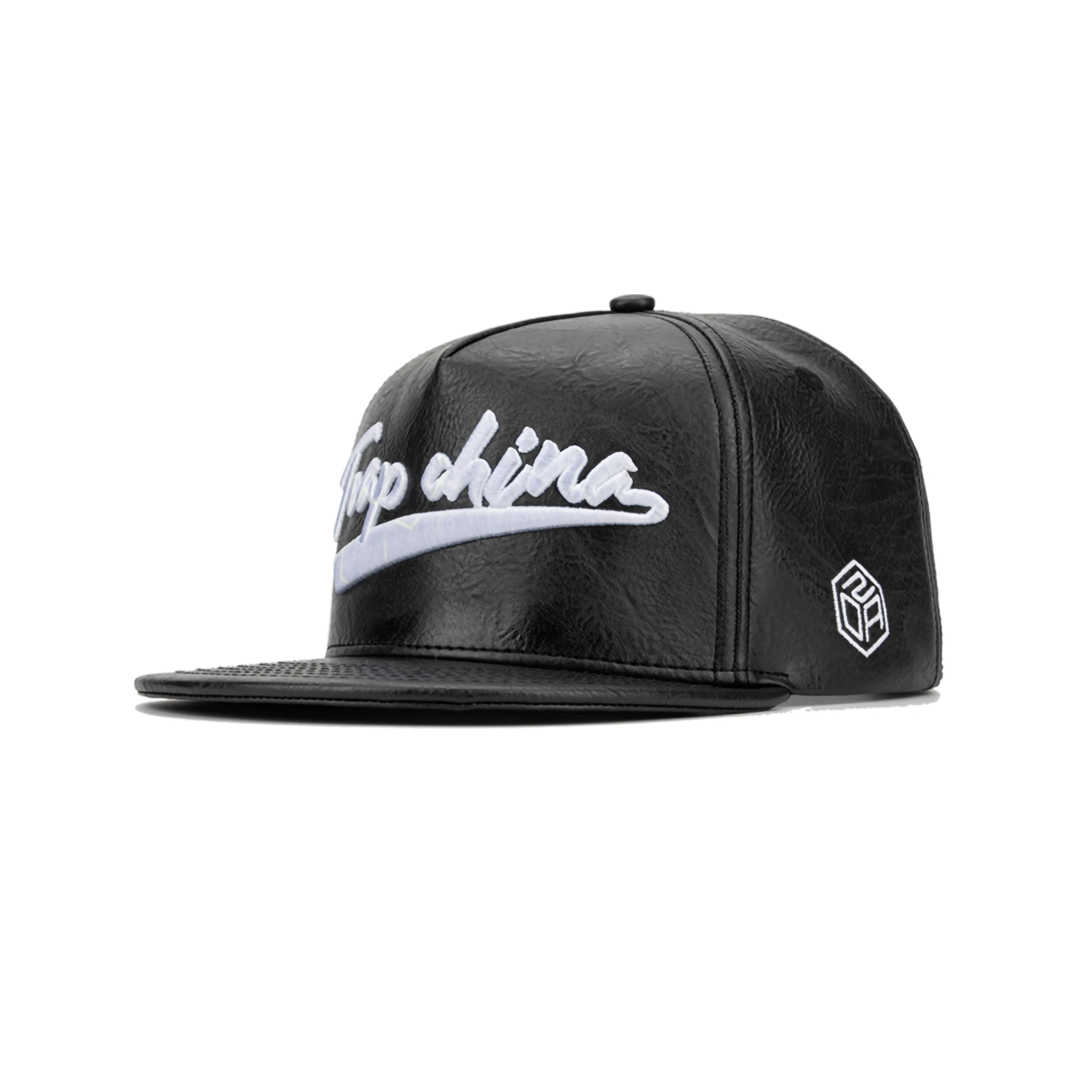 TCAP Gorras Custom Leather Fabric Flat Brim Hats Snapback Quality ...