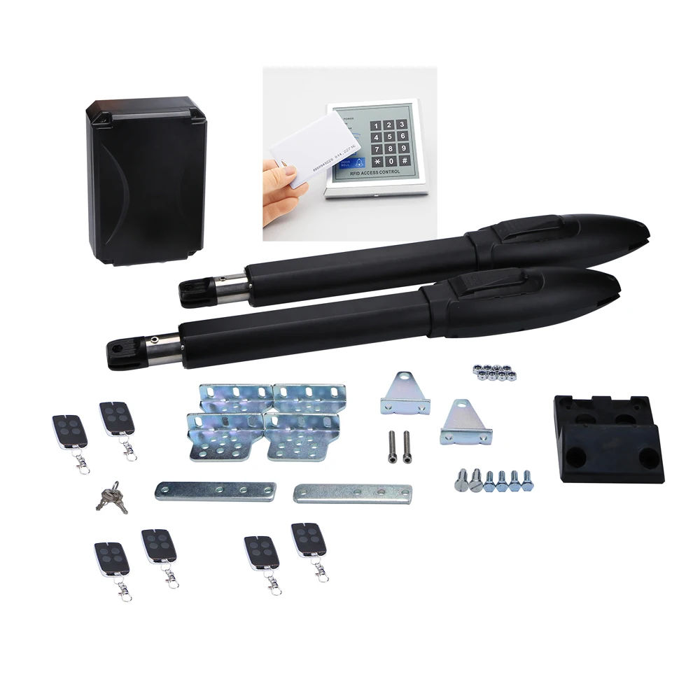 Remote 300Kg Dc24V Swing Gate Motor Double Arms Automatic Gate Opener ...