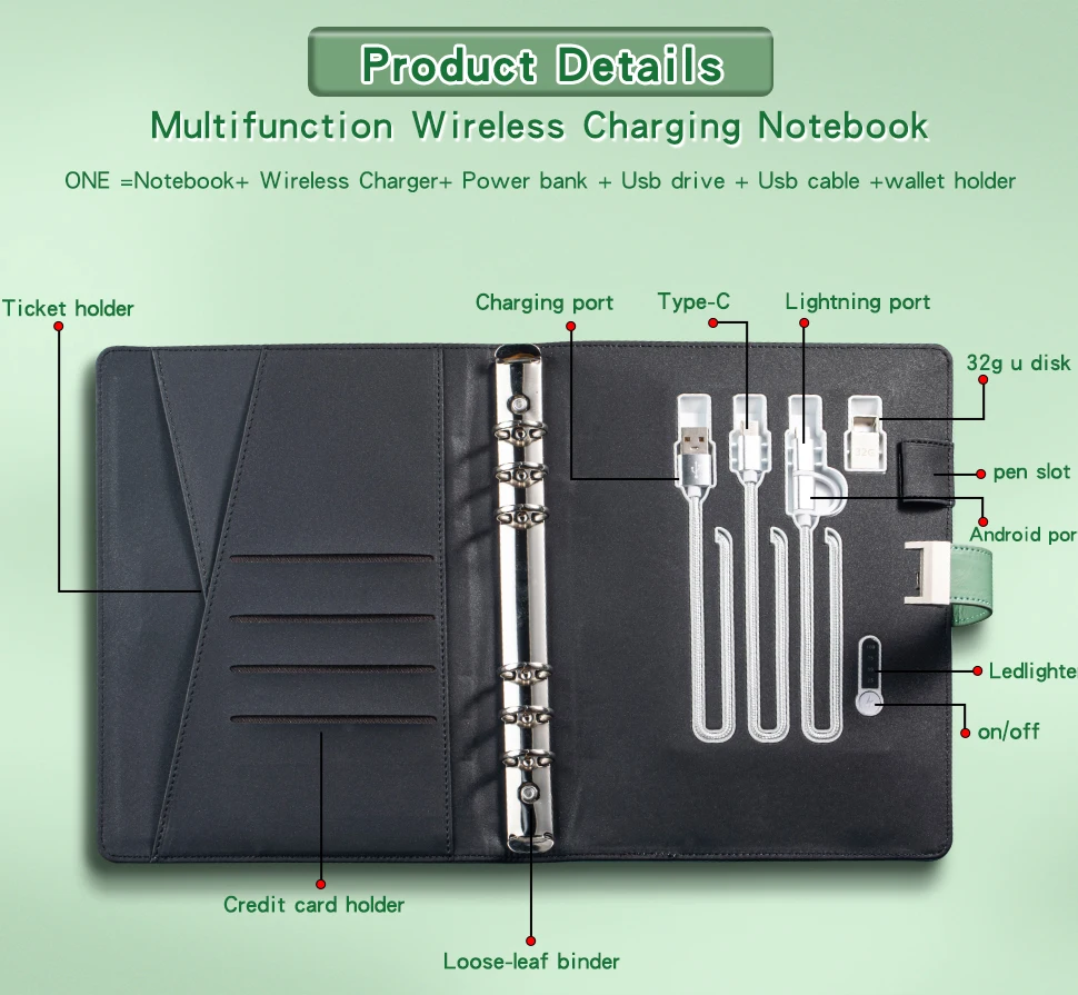 Modern Business Office Smart Power Wireless Charging Notebook Can Be ...