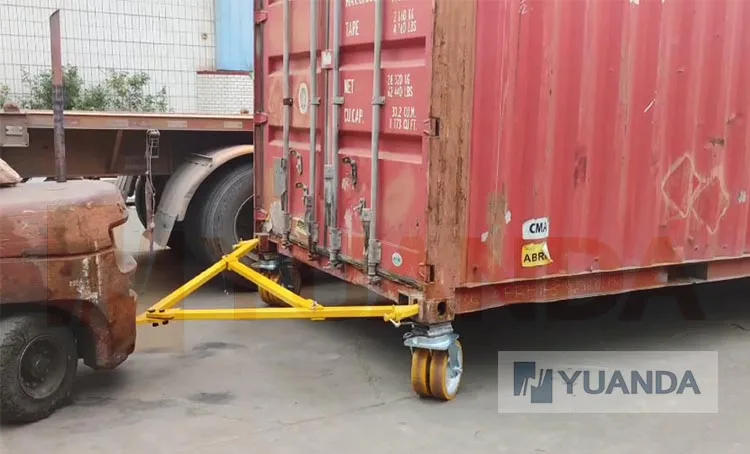 Self Loading Shipping Container Trailer with Caster Wheels for Easy ...