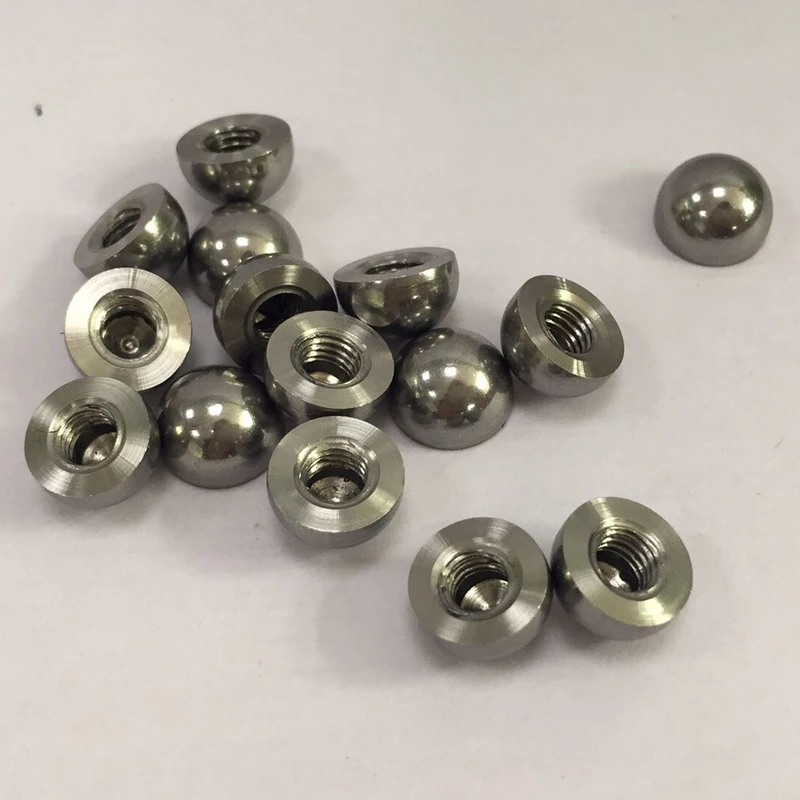 Customized Solid Tapped Threaded Half Stainless Steel Hemisphere Half ...
