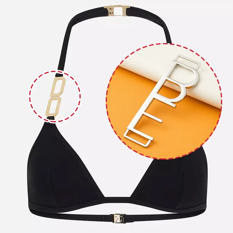 Free Samples Garment Accessories Metal Bag Bikini Logo Tag Sew Metal ...
