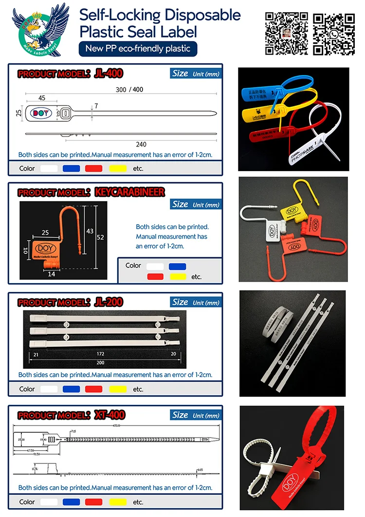High Quality Custom Logo Disposable Plastic Seal Zip Tie With Writable ...