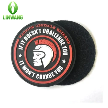 Custom Embossed Pvc Logo Rubber Hat Patch With Hoop And Loop Parches ...