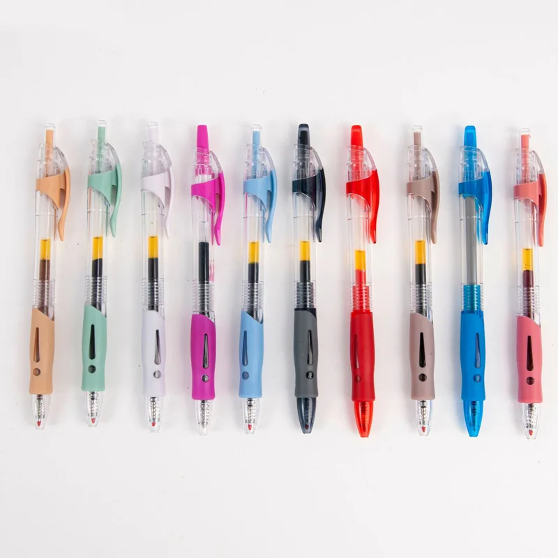 Retractable Plastic Gel Pens Custom Office School Quick Dry Ink Pens ...