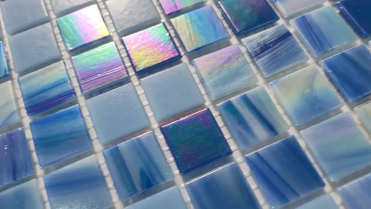 Iridescent Stained Glass Glitter Pool Tiles Flooring Bottom Decorative ...