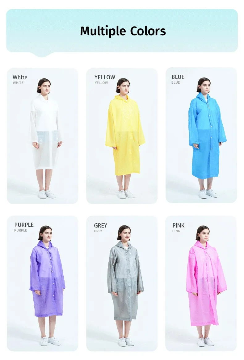 Raincoat Factory Custom Logo Printed Reusable Raincoat Poncho Eva ...
