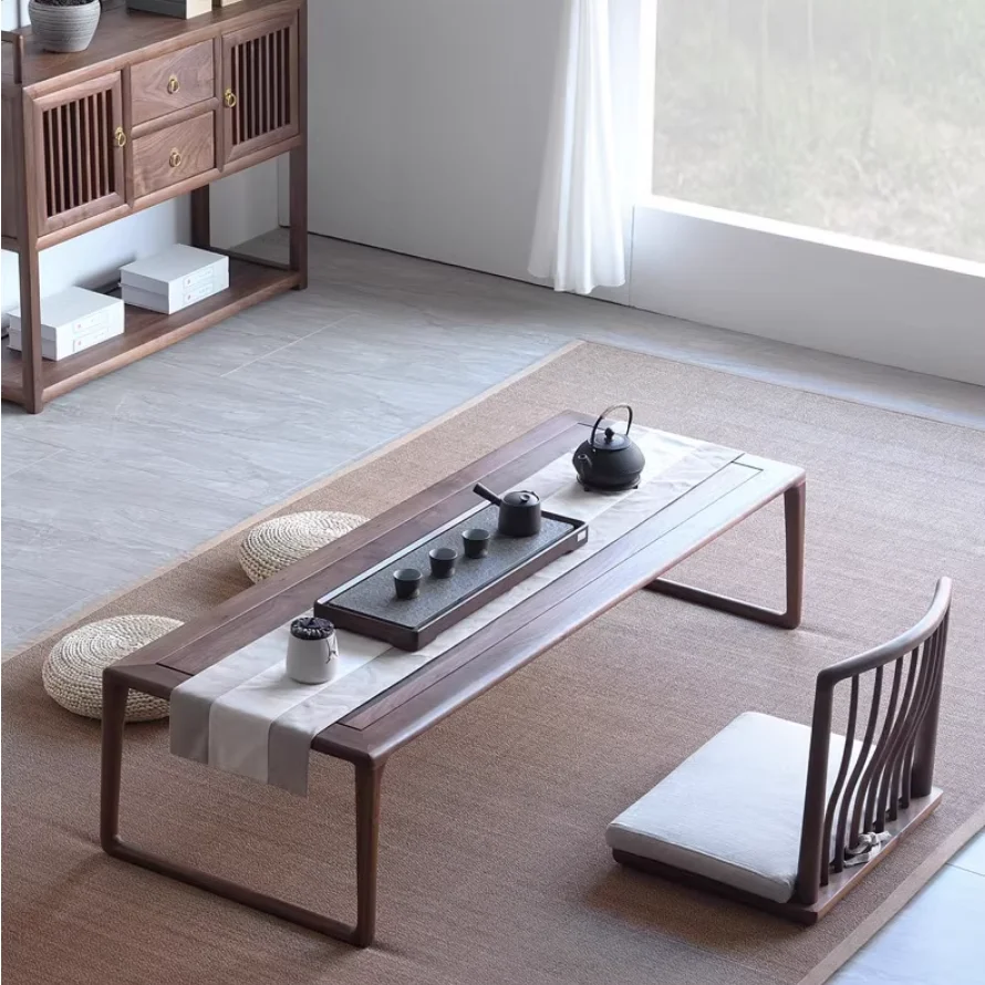 Antique Japanese Solid Wood Furniture - Tea Table & Chair Set