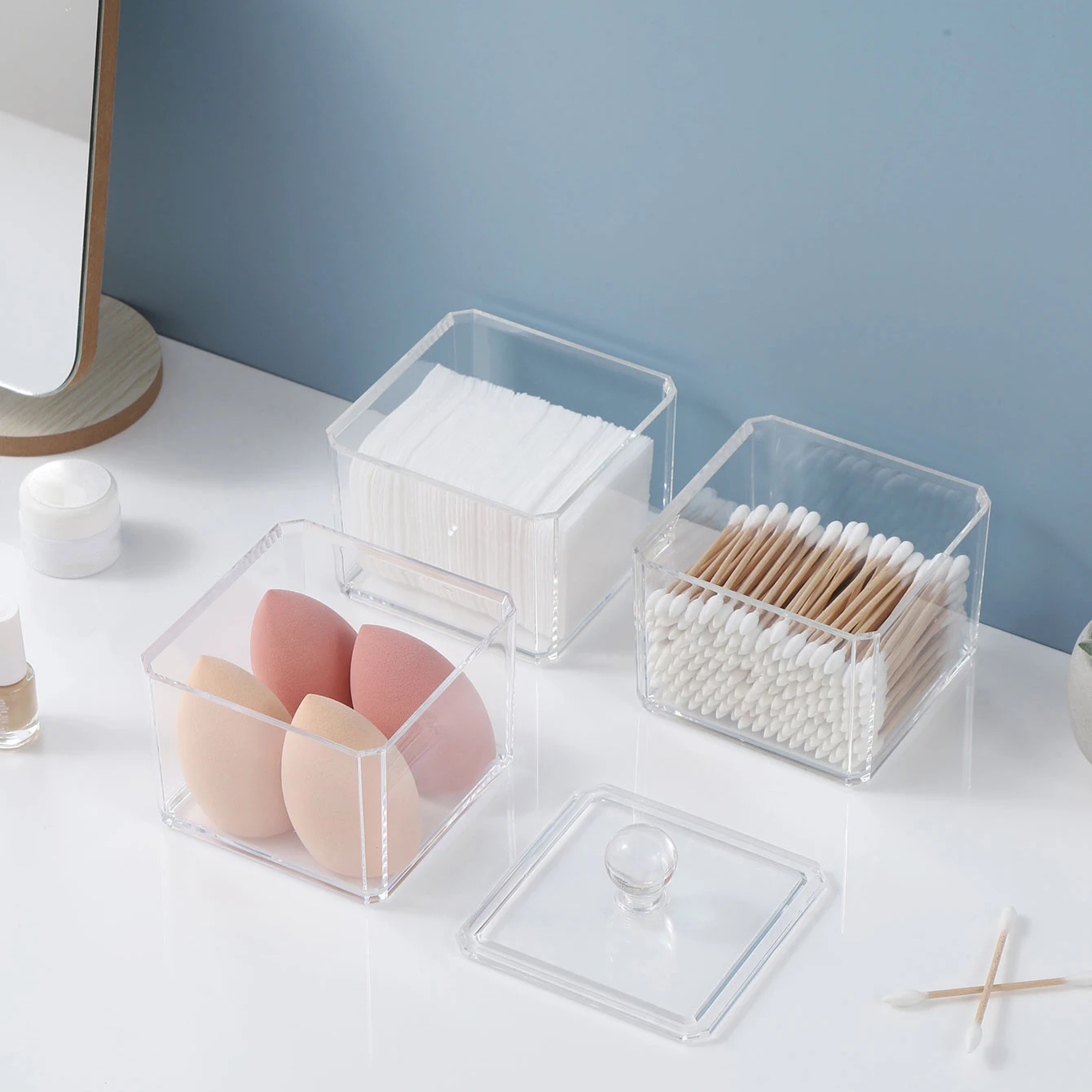 Cosmetics Organization Transparent Plastic Stackable Dust-proof Acrylic ...