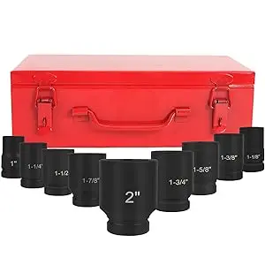 1 Inch Drive Deep Impact Socket Set Cr-mo 6-point (1-inch - 2-inch) 9pc ...
