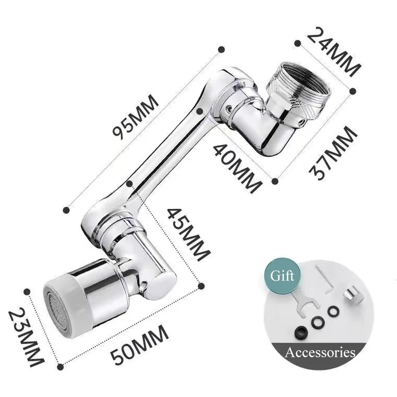 Universal Swivel Robotic Arm Faucet Plastic Adaptor Faucet Rotating ...