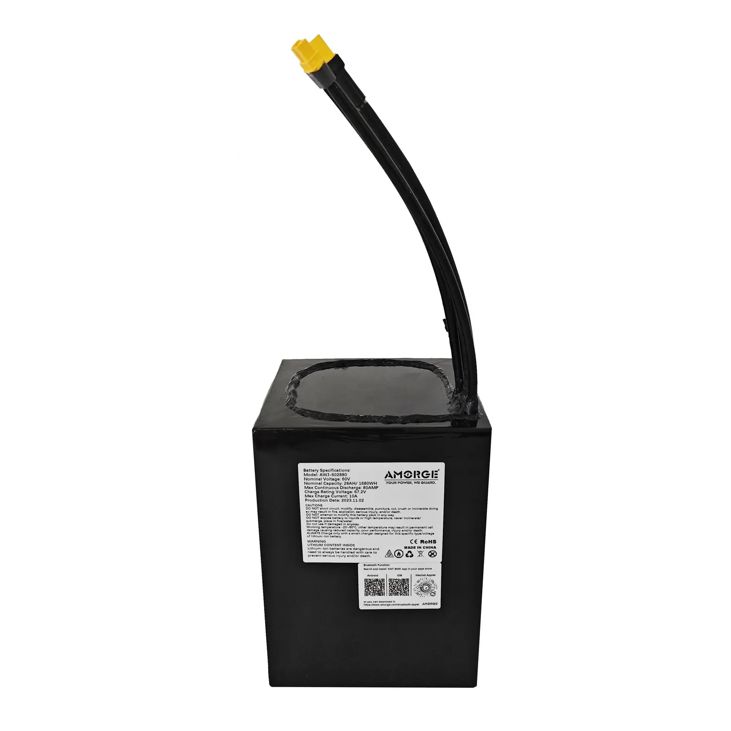 Amorge 60v 28ah 80amp Lithium Battery Pack With Ant Bluetooth Bms - Buy ...