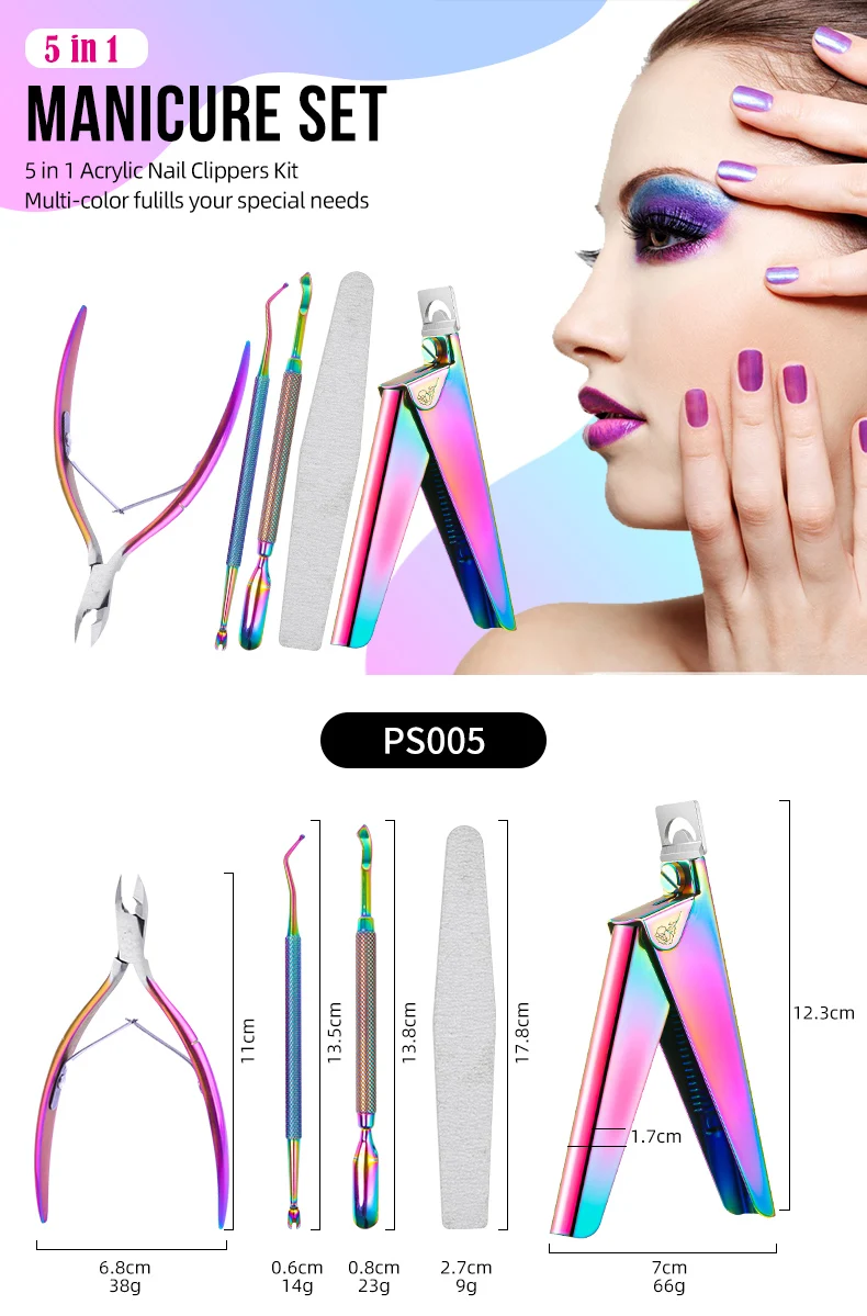 Factory Customized Professional Manicure Set Stainless Steel Acrylic ...