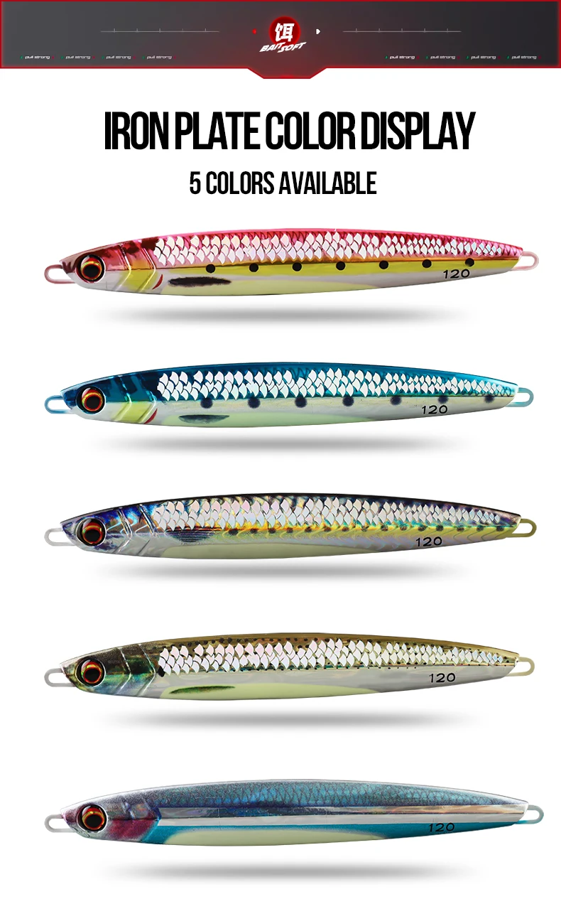 Palmer 40g 60g 80g 120g 150g Super Reflective Effect Metal Jig 3D Printed Bionic Jigging Lure ...