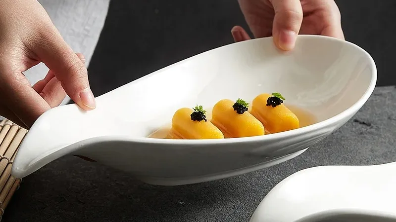 White Ceramic Dinner Plate Top Grade Salad Dessert Cake Dim Sum Seafood ...