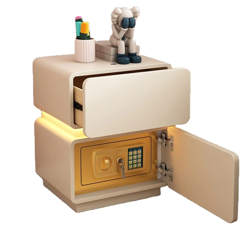 Bedroom smart bedside table safe integrated modern simple multi ...