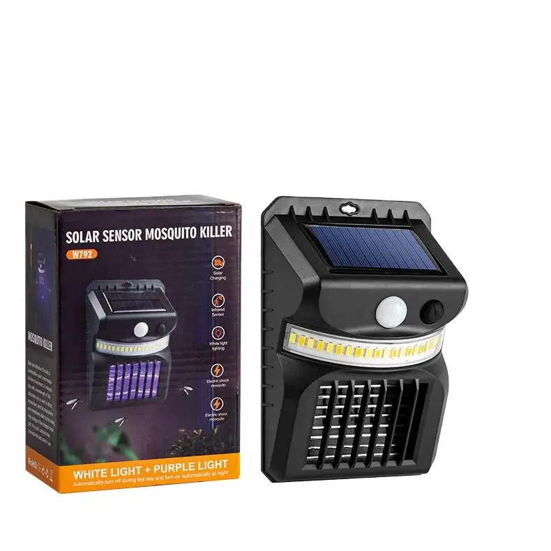 2 In 1 Solar Wall Lamp Trap Solar Mosquito Killer Light Solar Garden ...