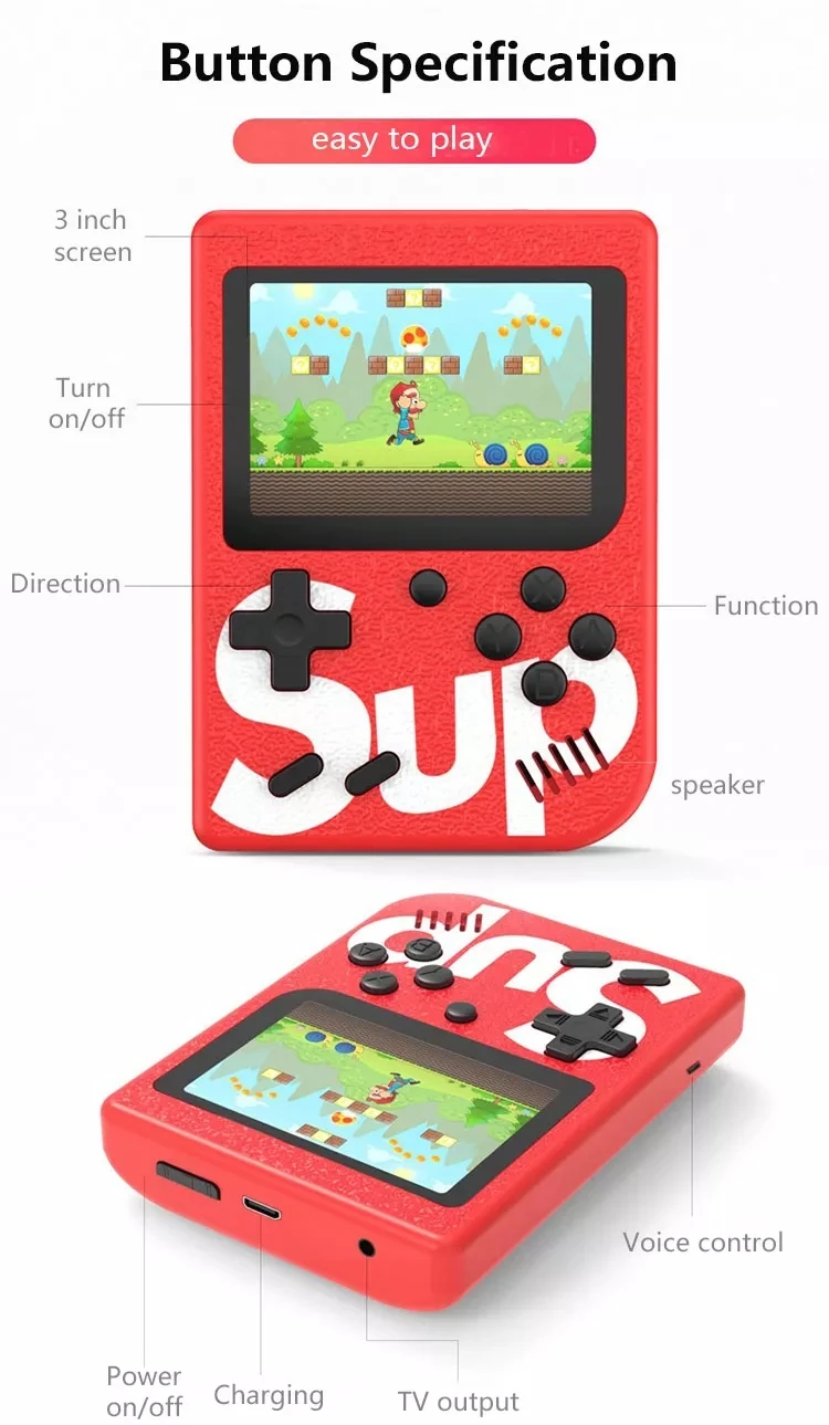 400 In 1 Portable Handheld Game Console Classic Retro Game Sup Game ...