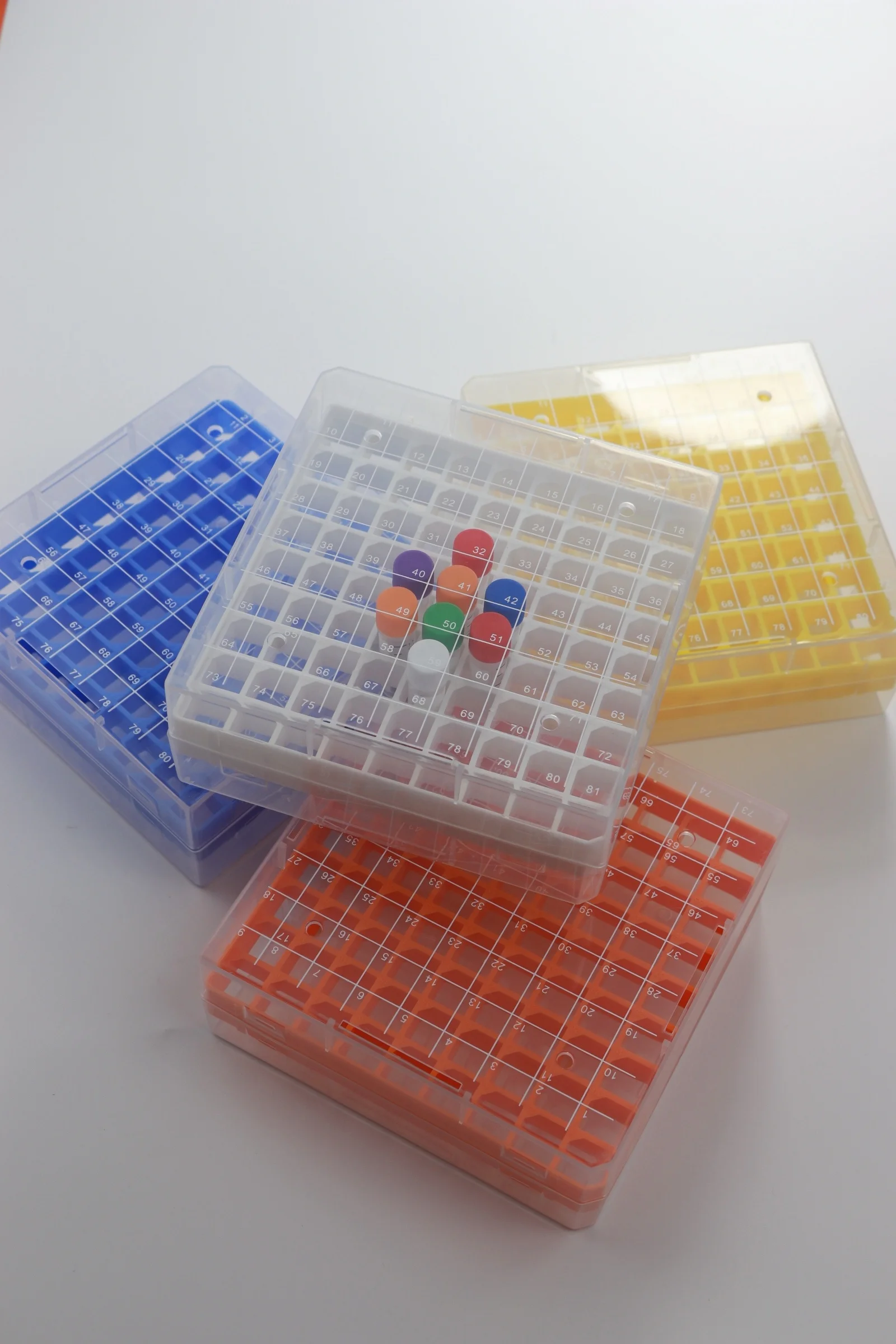 AMNGENT Polypropylene Lab Tube 100 Well 81 Well Cryo Boxes for Biobank