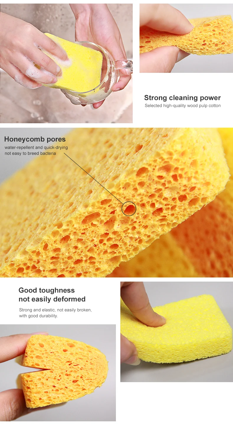 11*7 Round Corner Natural Eco Biodegradable Compressed Dishcloth ...