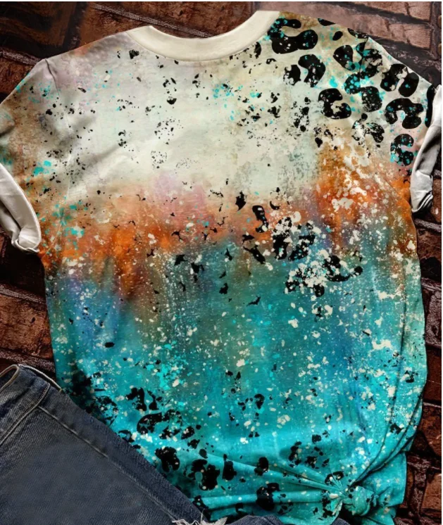 Us Size 2022 Hot Selling Customized Logo Leopard Print Bleach Shirts ...